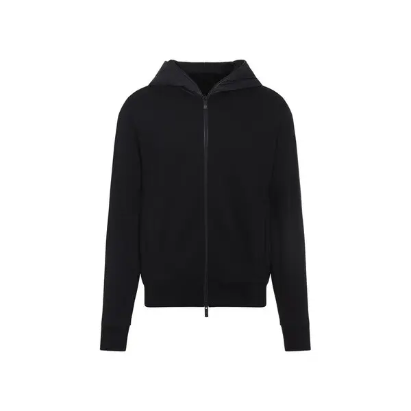 Moncler Cotton Zip Up Cardigan - Black