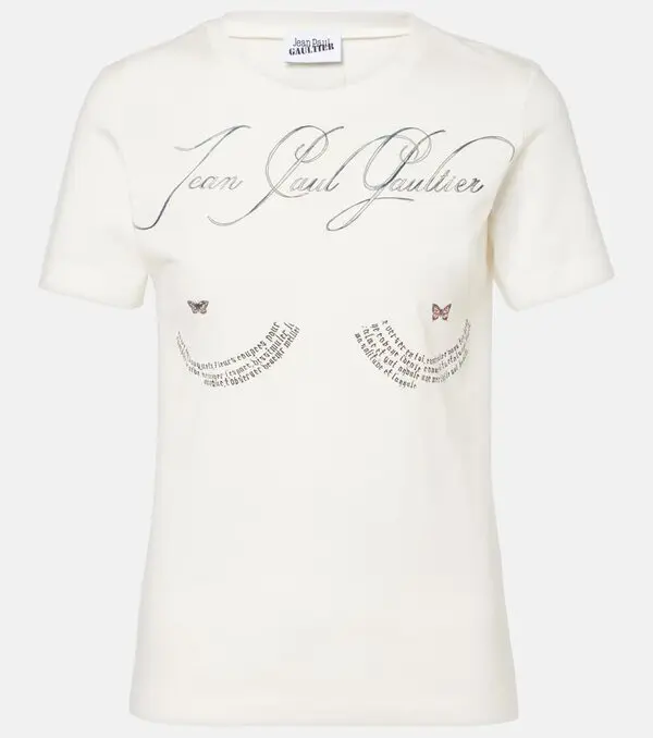 Jean Paul Gaultier Logo Printed T-shirt - White