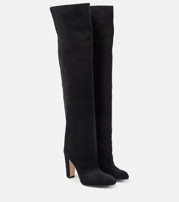 Manolo Blahnik Gardahi 105 Suede Knee-high Boots