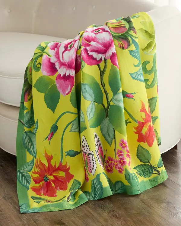 DESIGNERS GUILD Eleonora Linen Throw, 51" X 71