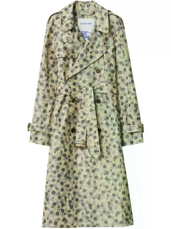 Burberry Long Daisy-print Trench Coat