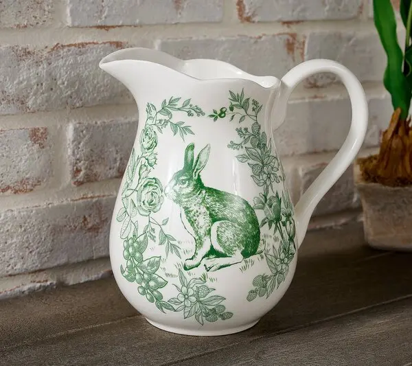 COZY COTTAGE BY LIZ MARIE Heirloom Bunny Pitcher