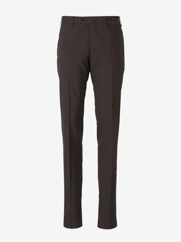 PT TORINO Formal Slim-fit Wool Trousers - Brown