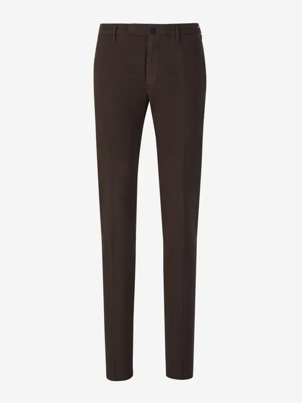 Incotex Stretch Cotton Slim Fit Pants - Brown