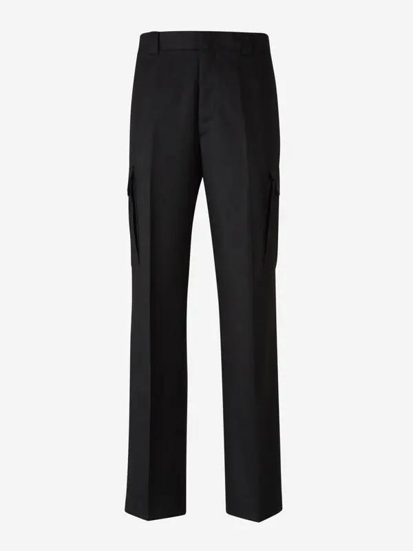 BERWICH Wool Cargo Trousers - Black