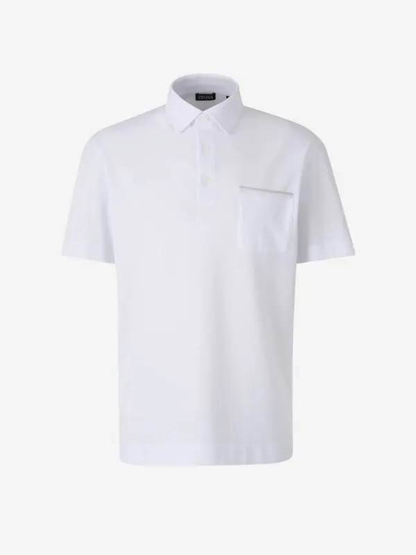 Zegna Polo Liso Bolsillo - White