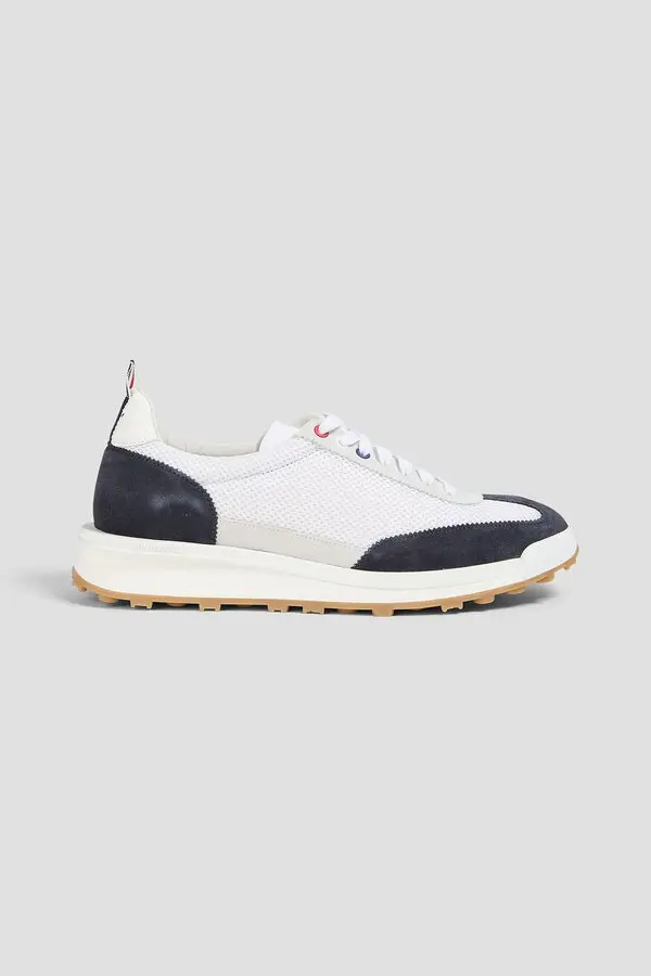 Thom Browne Suede-trimmed Mesh Sneakers
