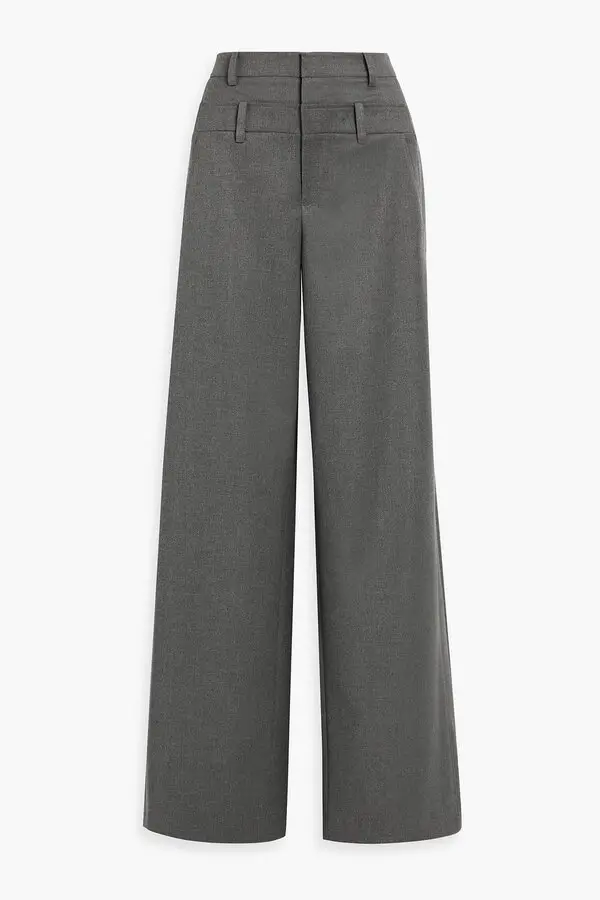 Alice + Olivia Aspen Twill Wide-leg Pants - Dark Gray
