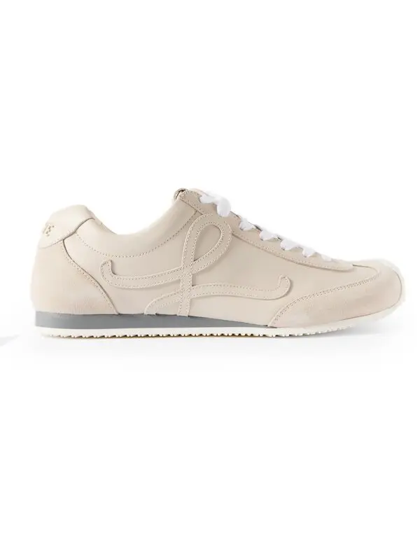 Loewe Ballet Runner 2.0 Suede-trimmed Leather Sneakers - White
