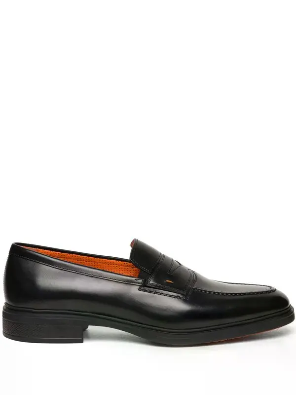Santoni Leather Loafers - Black