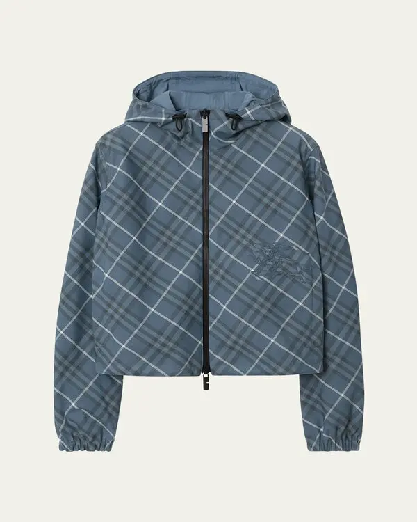 Burberry Check Hooded Zip Jacket - Pewter Ip Check