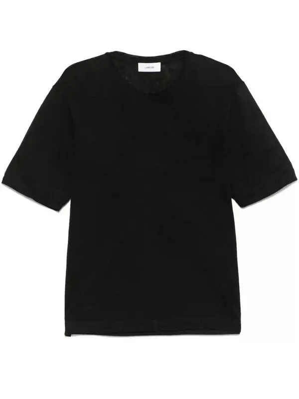 LARDINI Linen T-shirt - Black