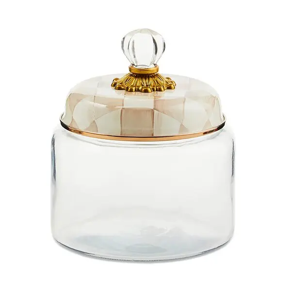 MACKENZIE-CHILDS Mocha Check Small Kitchen Canister - No Color