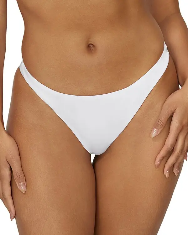 PQ Basic Ruched Bikini Bottom - White