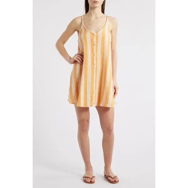 Rip Curl Surf Stripe Cotton Gauze Cover-up Dress - Mango