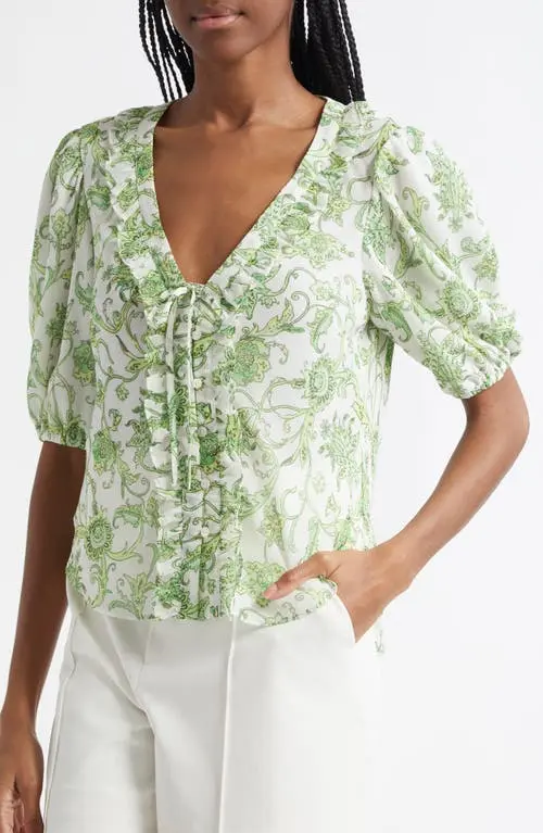 Cinq À Sept Ivy Paisley Top - Ivory Multi