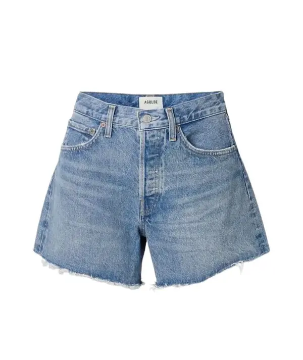 AGOLDE Parker Long Denim Shorts - Blue