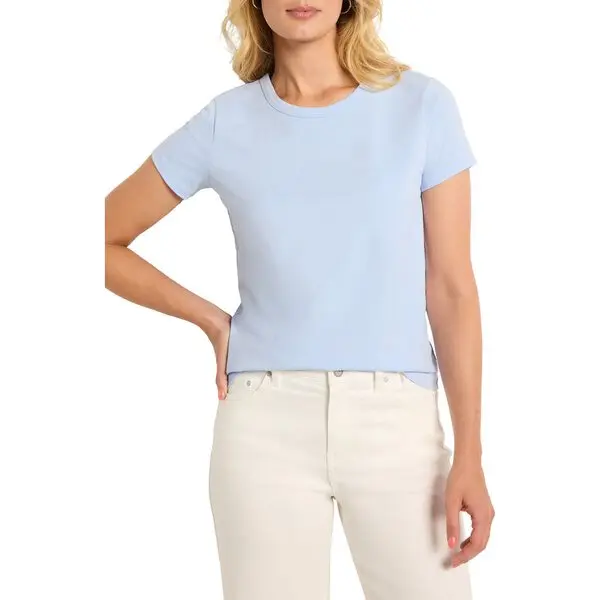 NIC+ZOE Perfect Knit Crewneck T-shirt - Powder Blue