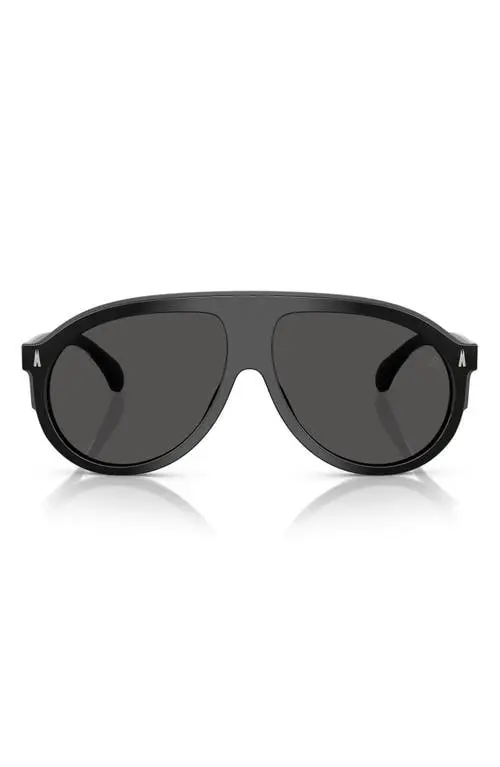 Moncler Fhaite 59mm Polarized Aviator Sunglasses - Shiny Black