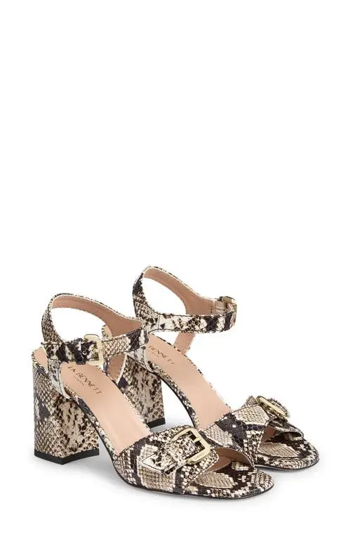 LK BENNETT Reeva Oloid Ankle Strap Sandals - Black/ White