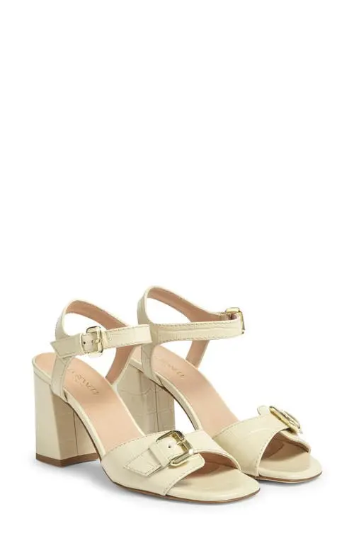 LK BENNETT Reeva Oloid Ankle Strap Sandals - Cre-buttercream
