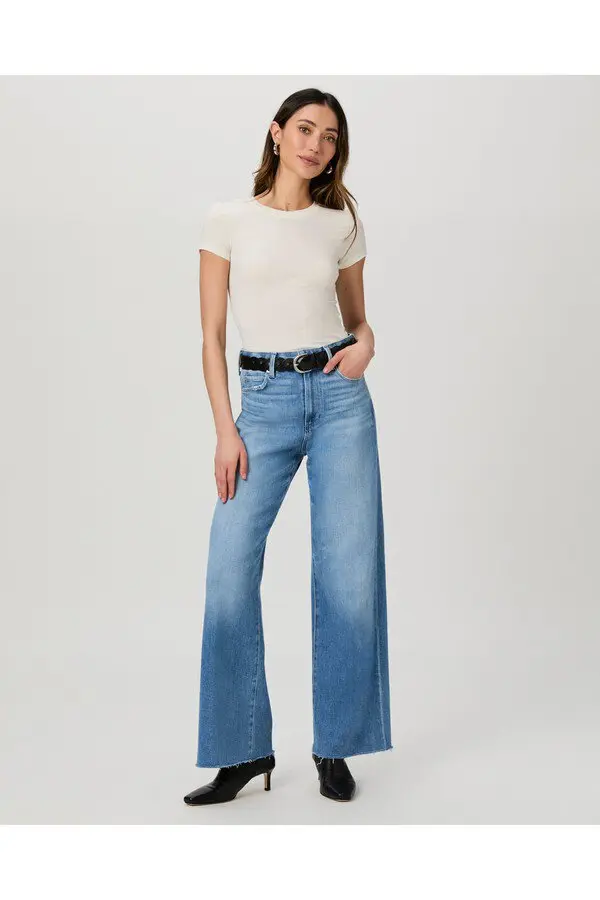 Paige Anessa Wide Leg Jean - Denim