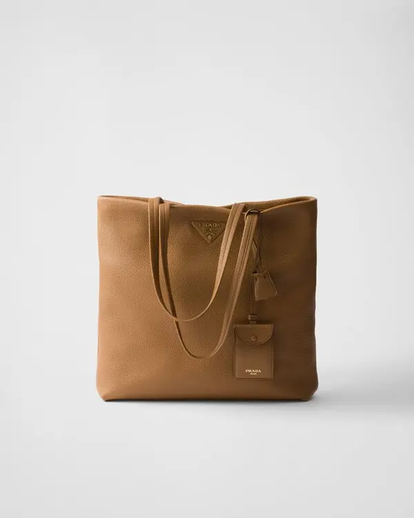 Prada Large Leather Tote - Caramel