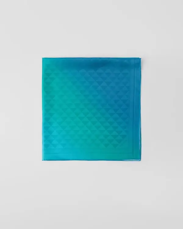 Prada Printed Silk Twill Scarf 90x90 - Turquoise
