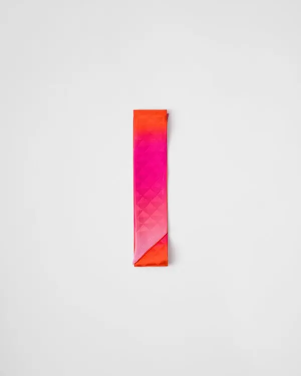 Prada Printed Silk Twill Skinny Scarf - Fuchsia