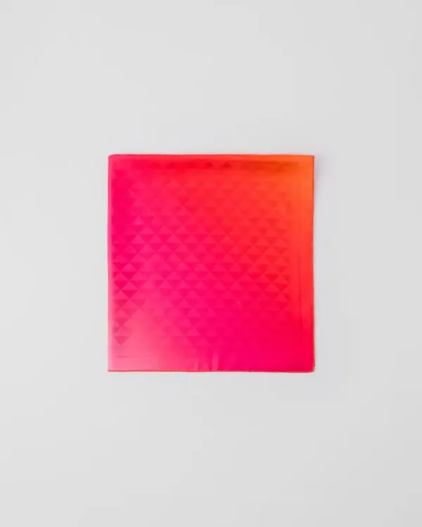 Prada Printed Silk Twill Scarf 90x90 - Fuchsia
