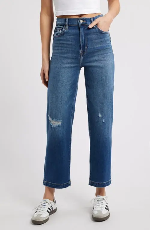 HIDDEN JEANS Distressed Relaxed Straight Leg Jeans