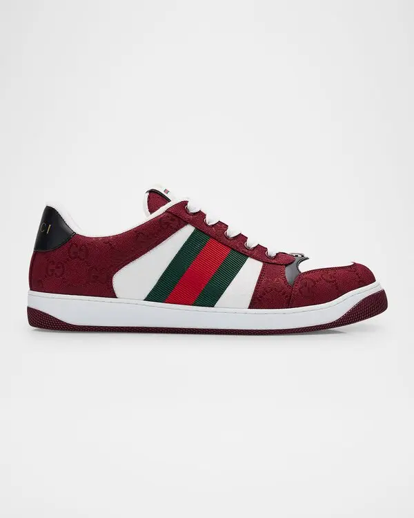 Gucci Screener Gg Canvas Low-top Sneakers - Red Amaran