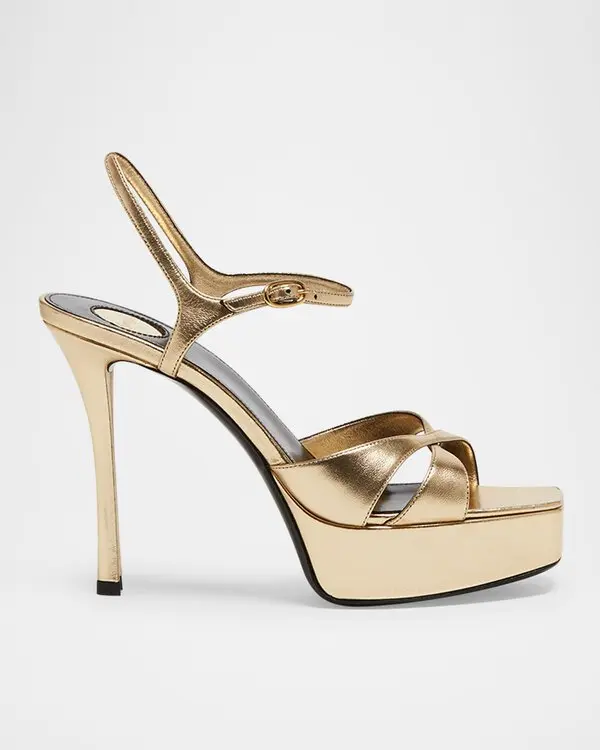 Saint Laurent Debbie Platform Sandals - Oro