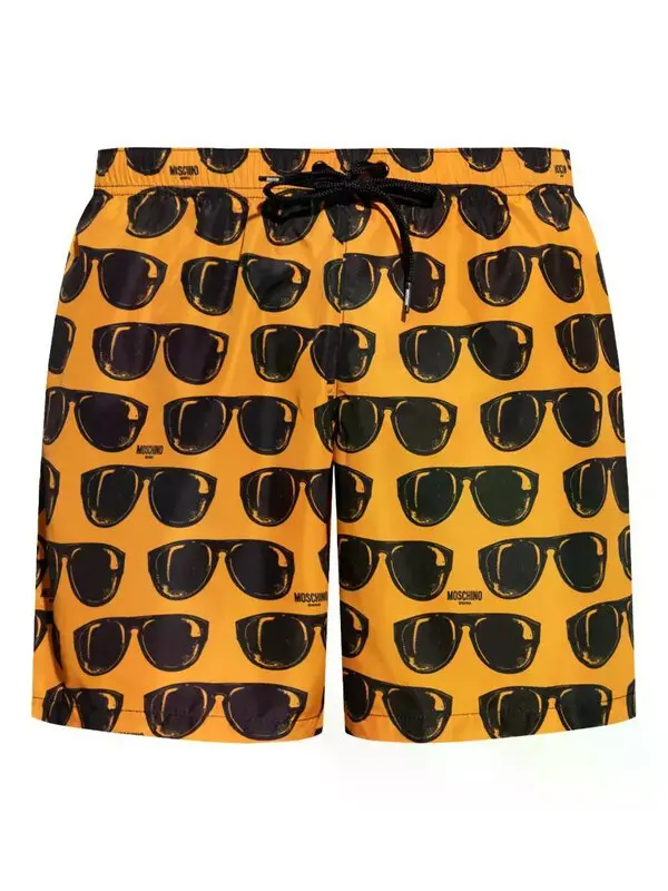 Moschino Glasses-pattern Swim Shorts - Orange
