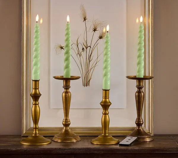 HOME REFLECTIONS S/4 Flameless Swirled Tapers