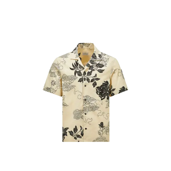Moncler Floral Print Cotton Shirt - Beige