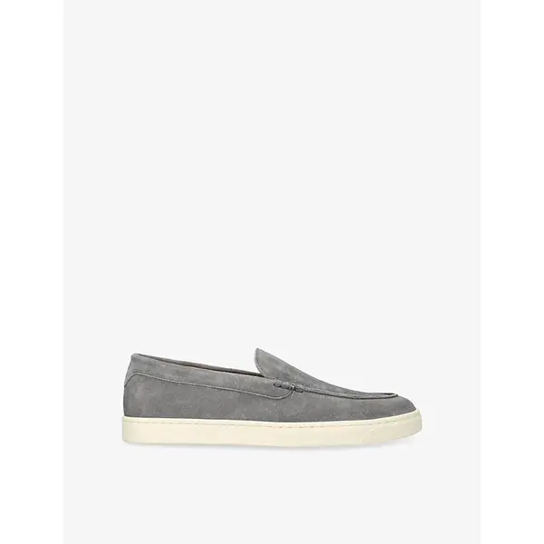 Brunello Cucinelli Chevron Slip-on Suede Loafers