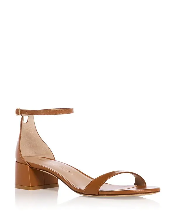 STUART WEITZMAN Nudist 35 Block Heel Sandals - Macchiato
