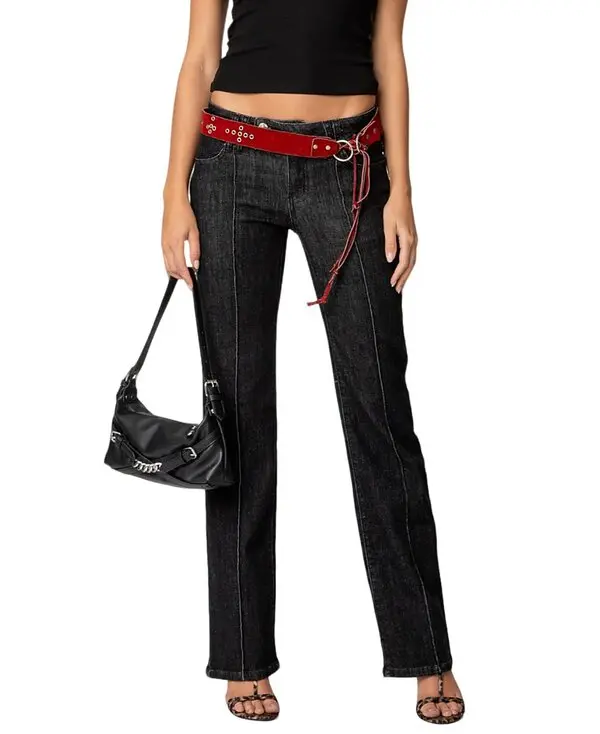 EDIKTED Boot Cut Low Rise Jeans