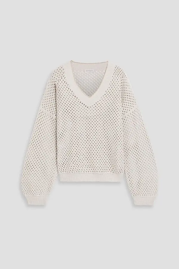 Brunello Cucinelli Open-knit Cotton Sweater