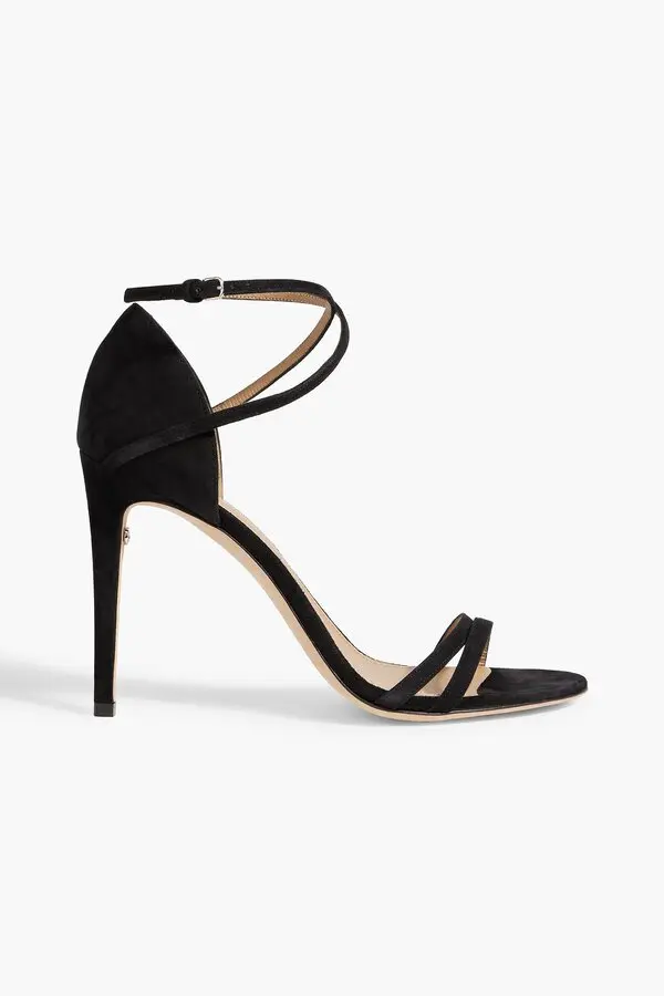 FERRAGAMO Ines X5 Suede Sandals - Black