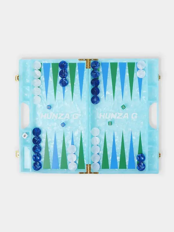 Hunza G Backgammon Board - Blue Marble