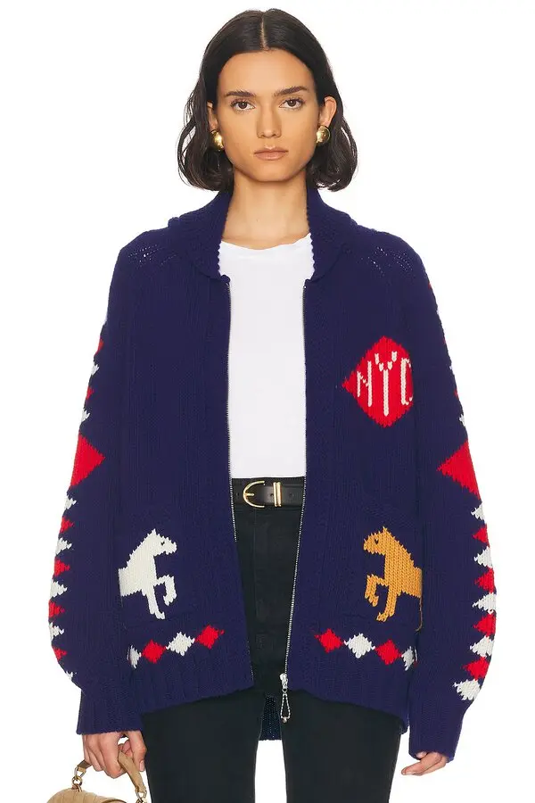BODE Diamond Corral Cardigan - Blue Multi