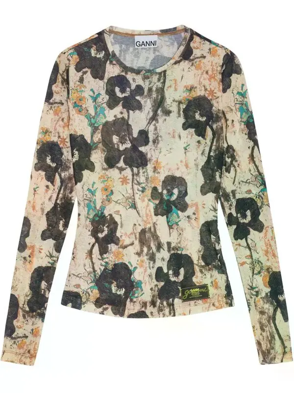 GANNI Floral-print Top