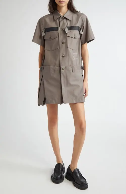 Sacai Cotton Cargo Shirt Dress