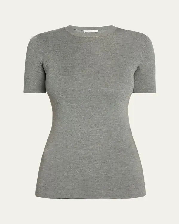 THE ROW Jannat Fitted Top - Grey Melange
