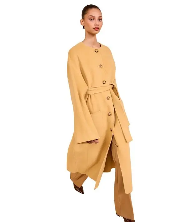 Ulla Johnson Fernanda Double Faced Wool Overcoat - Lotus