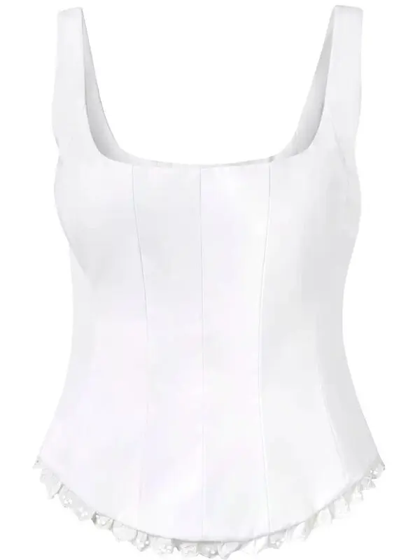 Alejandra Alonso Rojas Broderie-trim Corset Top