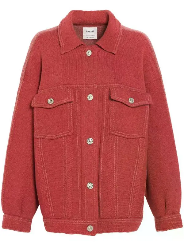 BARRIE Cashmere-cotton Denim Jacket - Red