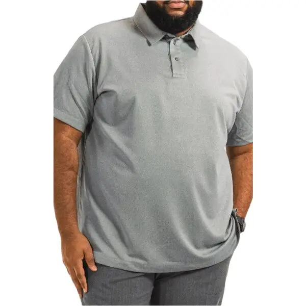 REGENT ROW Big And Tall Casual Commuter Tech Polo - Heather Grey